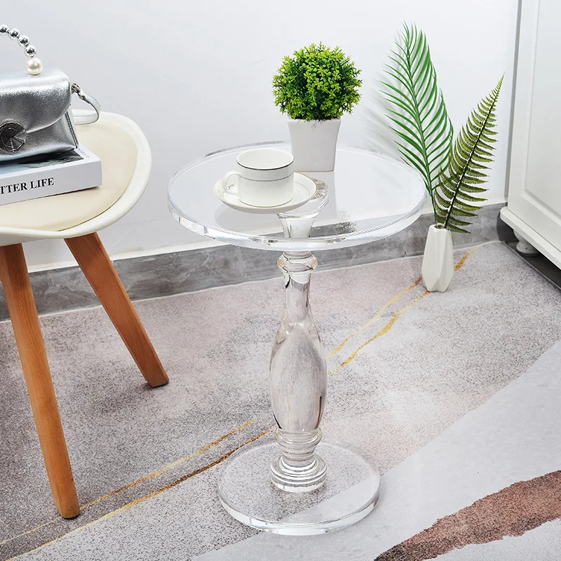 Contemporary clear Round Coffee Table Acrylic Tea Coffee Center Table ...