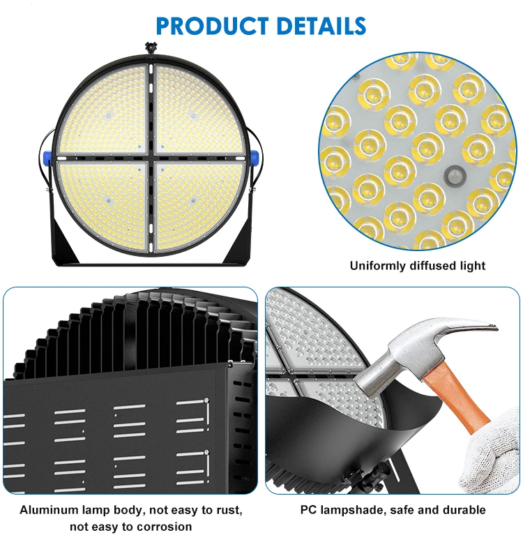 Outdoor Ip66 Soccer Stadium Sports Field Led Flood Light 300w 500w 600w 800w 900w 1000w 1200w ...
