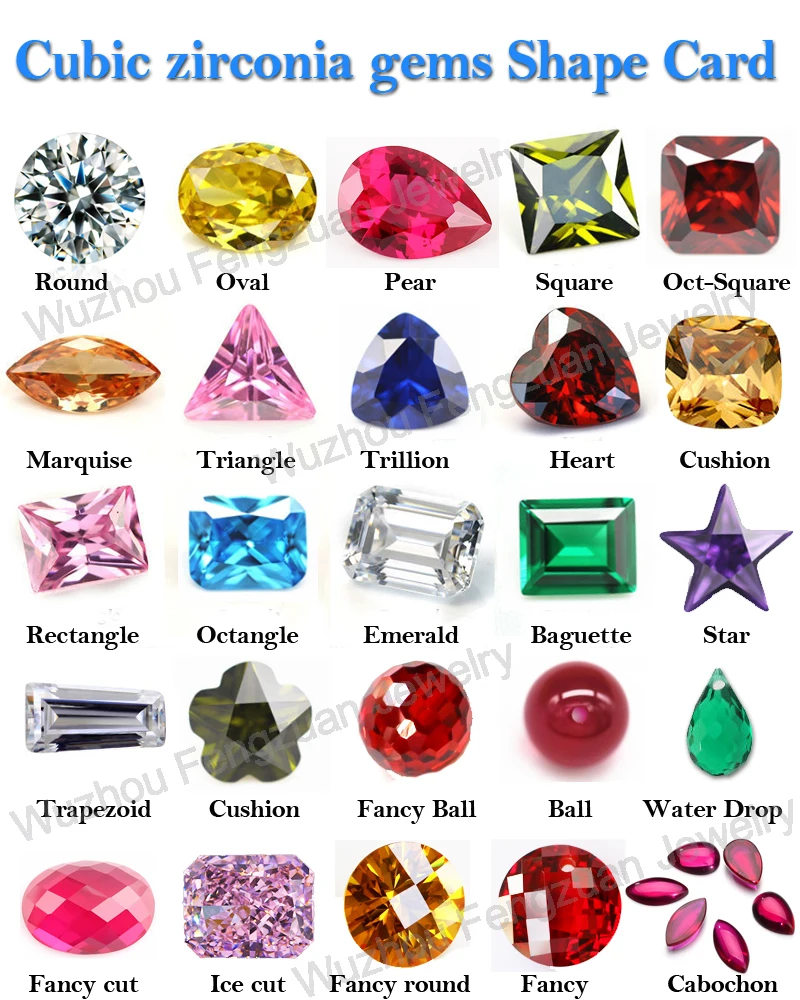 5a 7a Ice Crushed Cut Radiant Cut Loose Cz Gemstone 2*4mm-10*12mm White ...