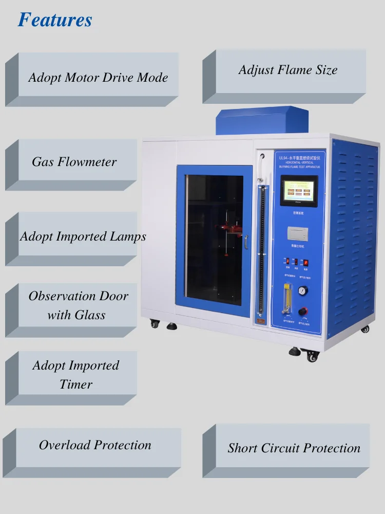 Ul94 Horizontal and Vertical Flame Resistance Tester for Plastic ...