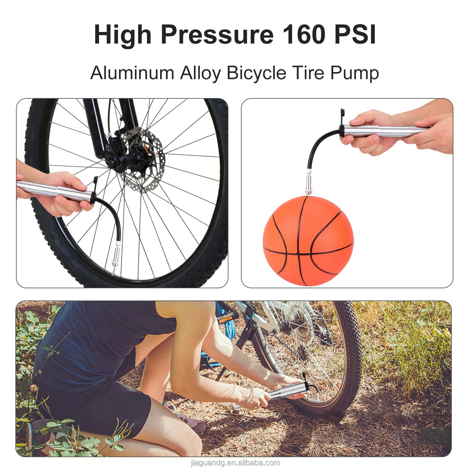 Portable Mini Hand-Operated High-Pressure Air Pump with Presta Valve ...
