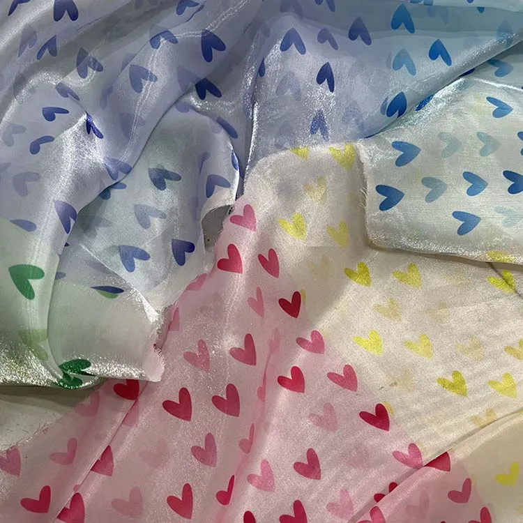 Custom Embroidery Tissue Organza Fabric for Dress Making