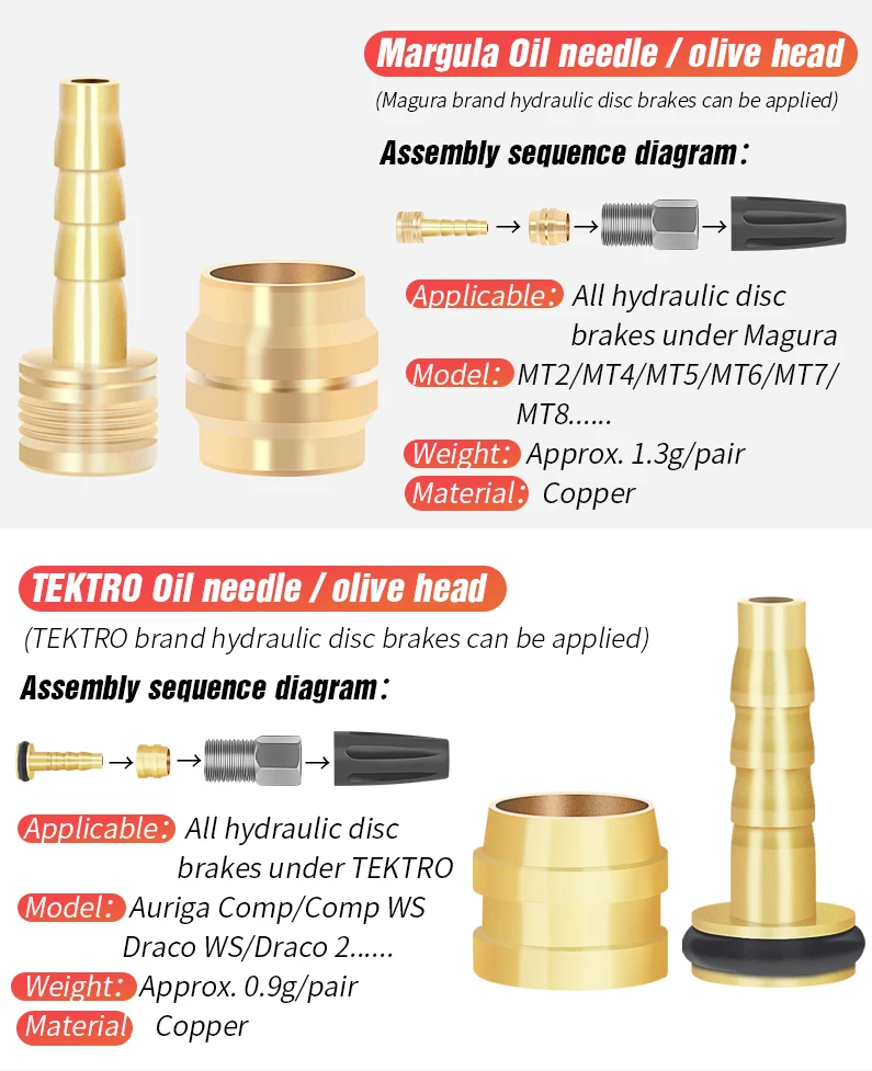 Lebycle Mtb Bike Hydraulic Disc Brake Needle Olive Connect Insert For ...