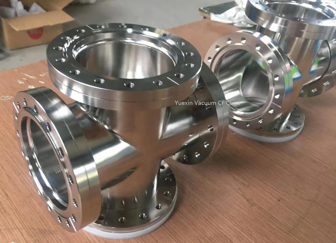 Ultra High Vacuum DN40 CF35 CF Tee 3 Way Cross Reducers Flanges