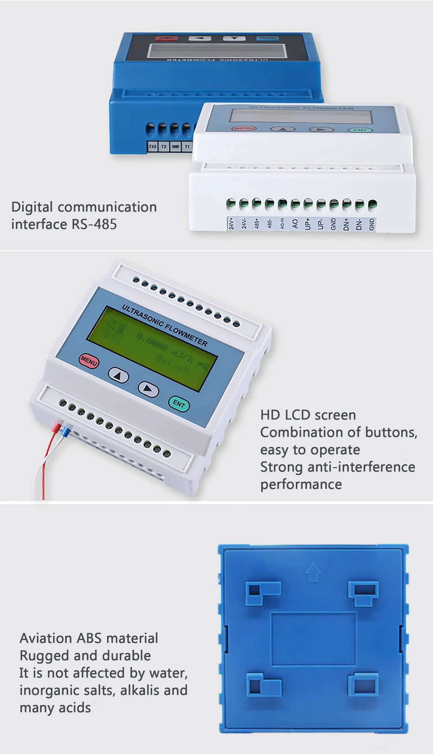 Low Cost Micro Flow Ultrasonic Flowmeters Pipe Mounting Module Type Ultrasonic Liquid Flow Meter ...