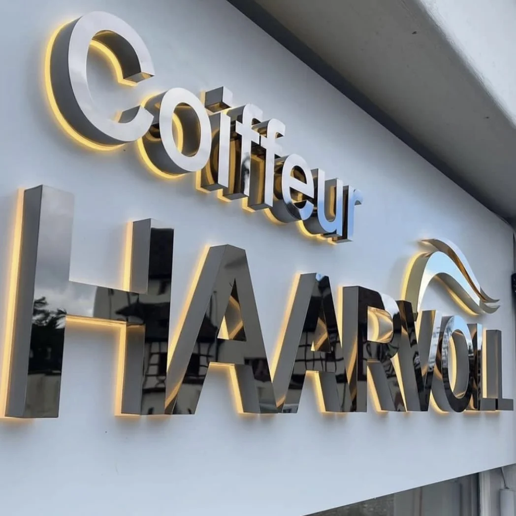 Custom Outdoor Business Wall Logo Sign Led Light Channel Letter Glass ...