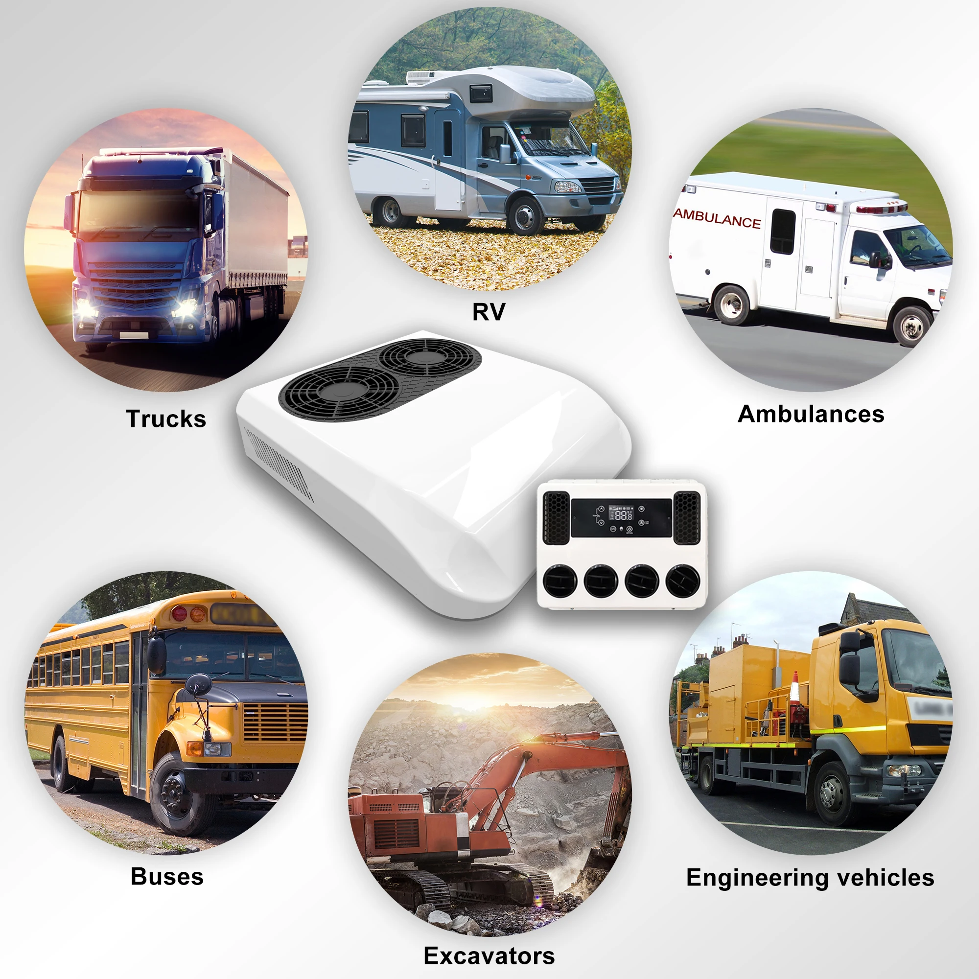 R134a Rooftop Truck Air Conditioner 12v 24v Fast Cooling For Parking ...