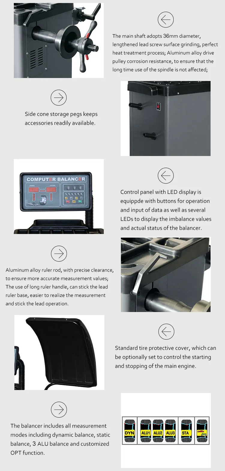 Johnham Semi-automatic Wheel Balancer Tire Balancer For Garage Car Tyre ...