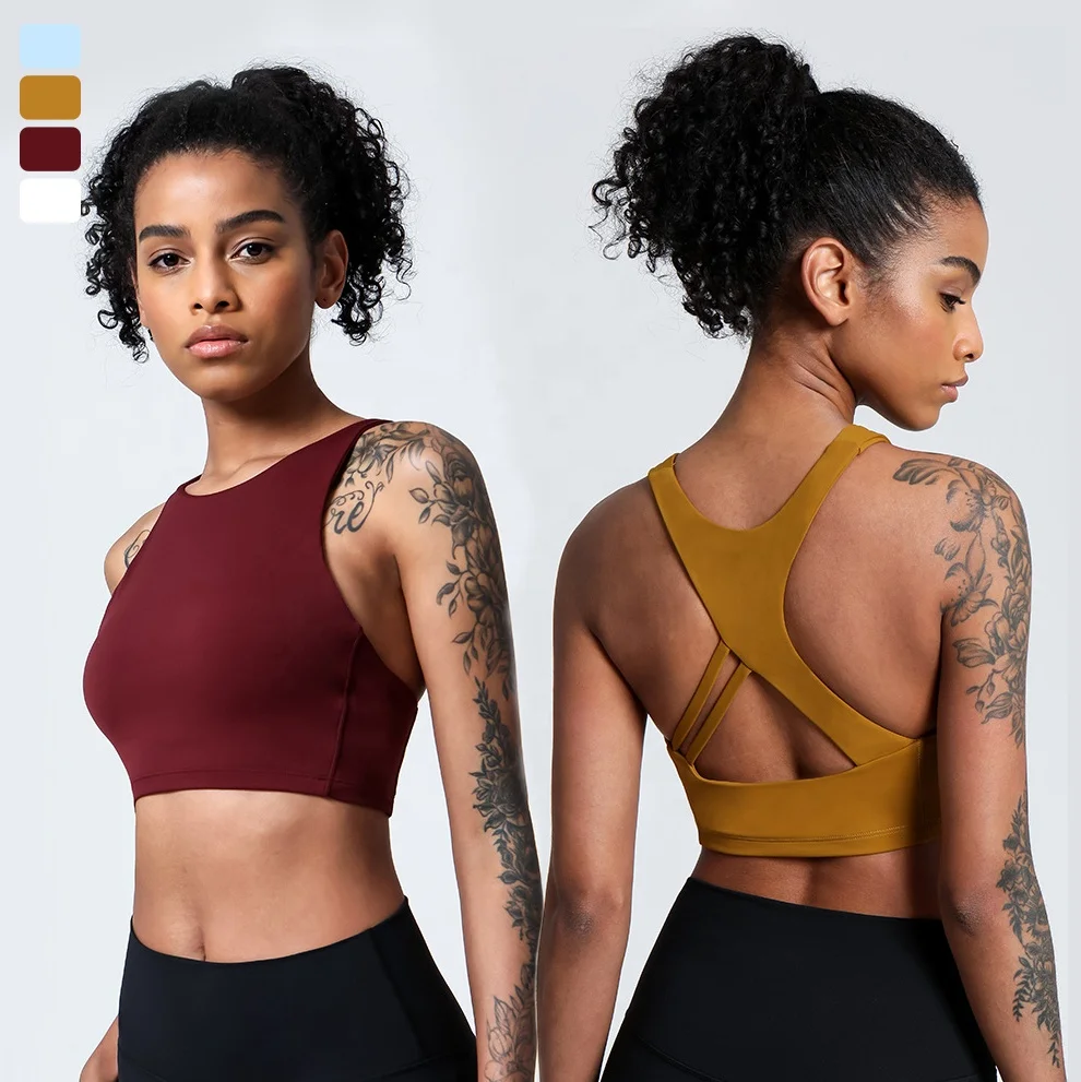 Custom Blank Special Cross Strap Design Bra Sport Women Crop Top High ...