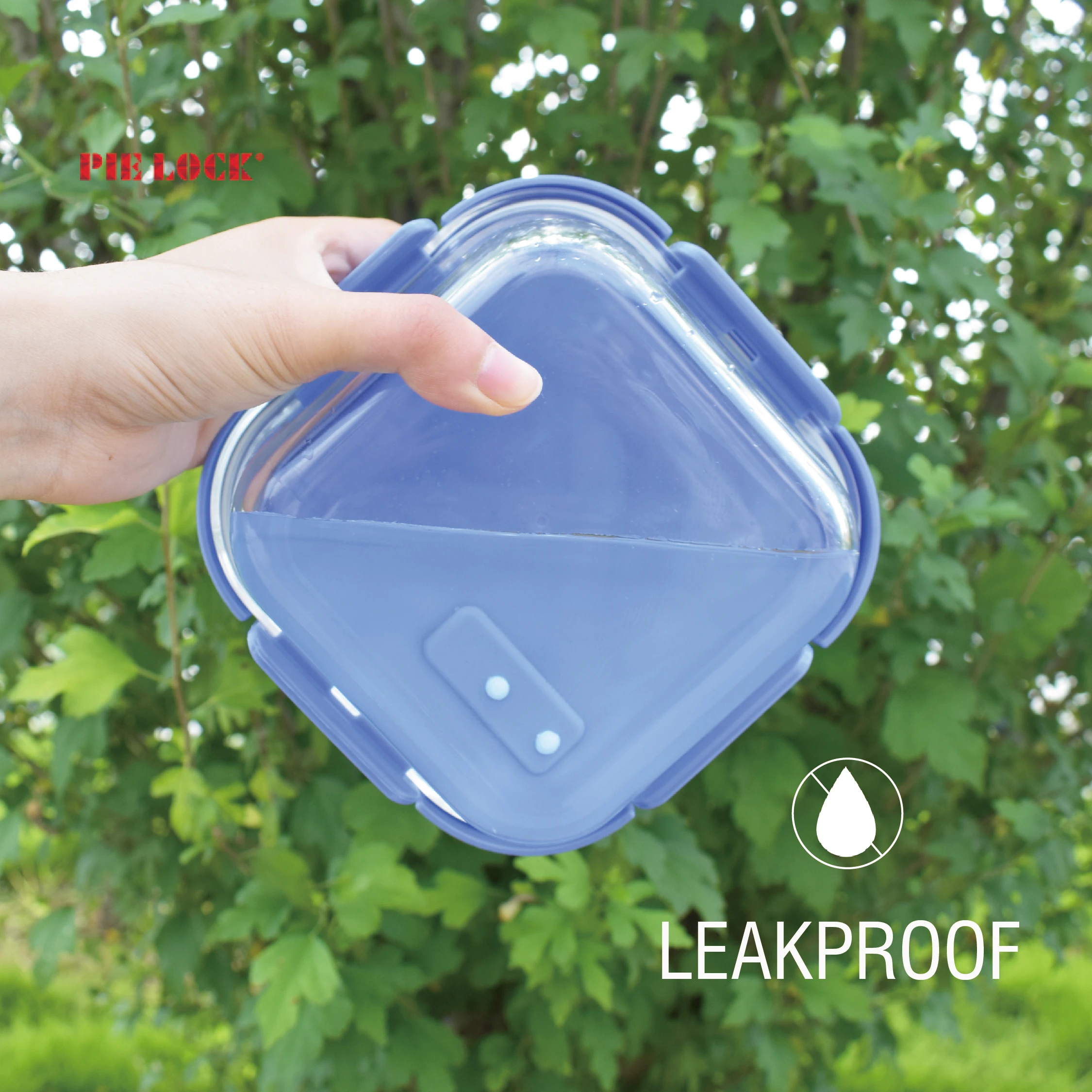 4-piece Square High Borosilicate Glass Storage Containers With Blue ...