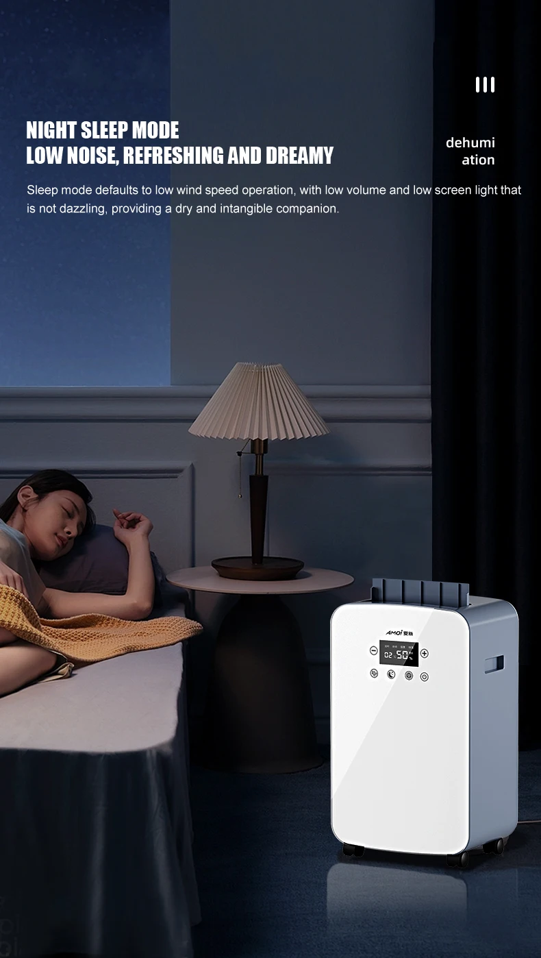 25 Pints Day Portable Silent Intelligent Household Plastic Dehumidifier ...