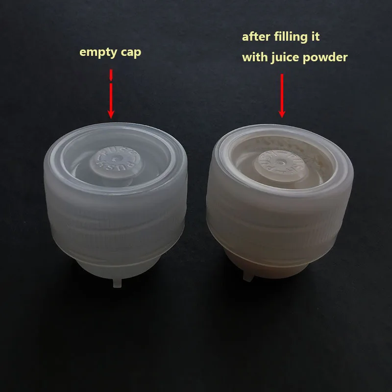 Juice Powder Press-type Dispenser Bottle Cap Clear Plastic Easy Pulling ...
