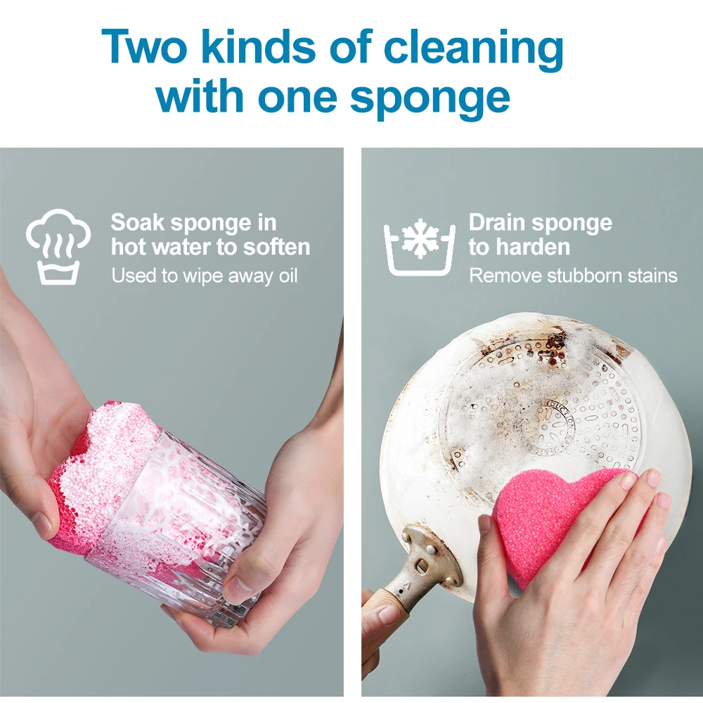 Reusable Washable Sponge - Soft in Warm Water, Firm in Cold