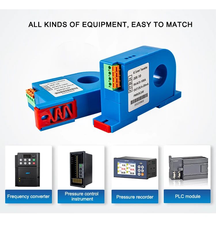 AC/DC Current Transmitter Din Rail 0-500A Close Loop Hall Current Transducer Output 4-20ma Price ...