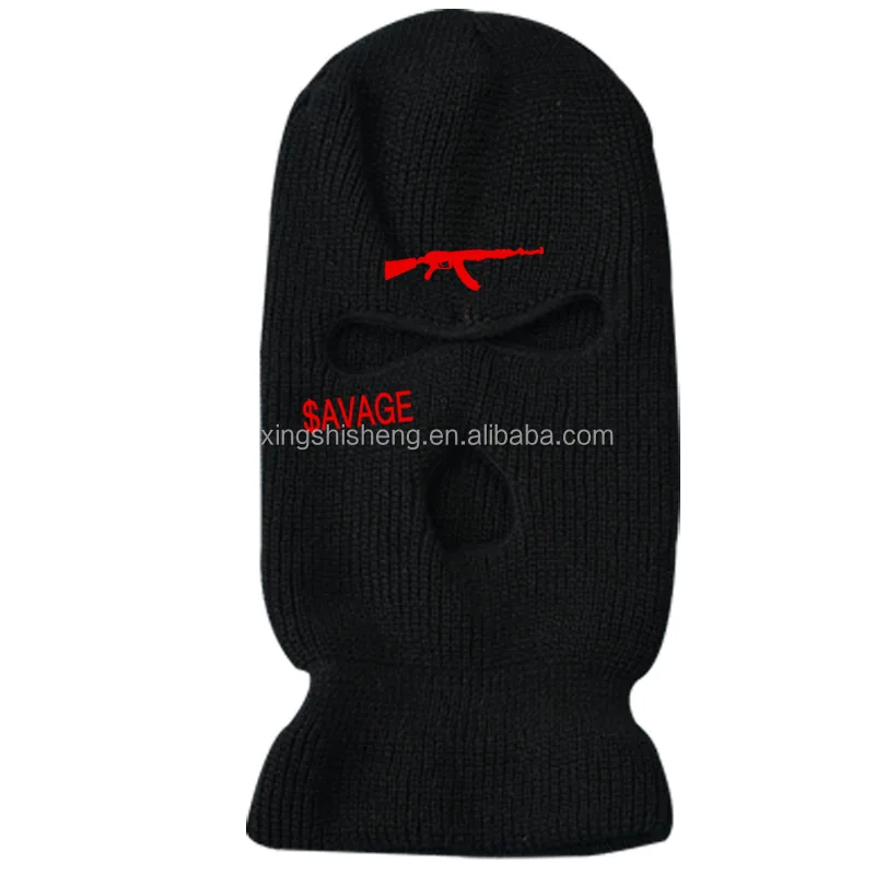 Custom Logo Windproof Full Face Knit Hats Custom Skimask Men Warm Wool ...