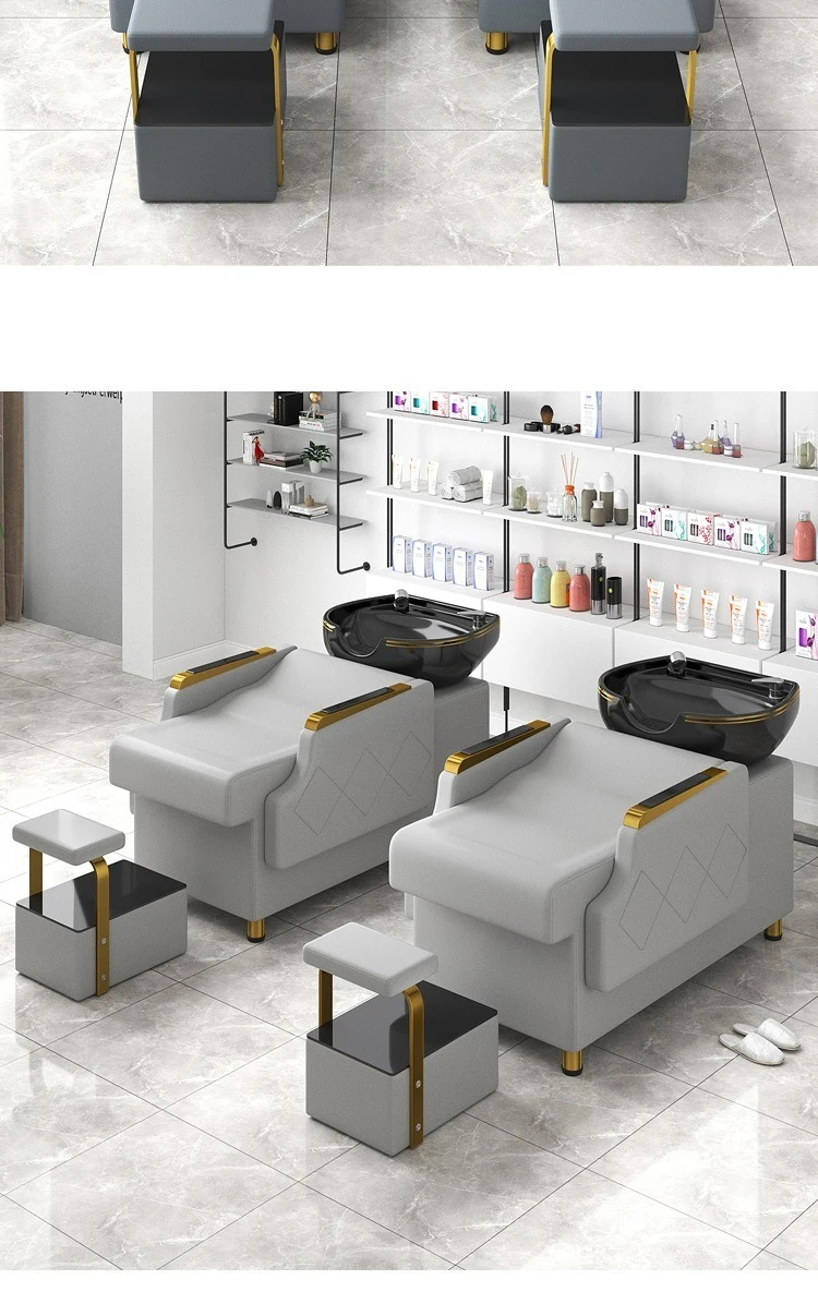 Modern Backwash Light Grey Color Professional Salon Shampoo Station ...