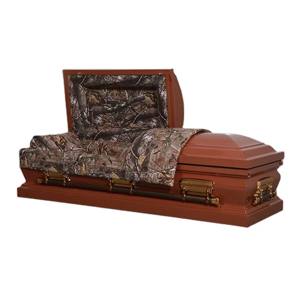 18ga Metal Casket Brown Casket Urn Square Casket Camouflage Fabric ...