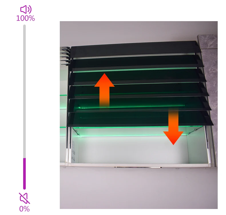 Smart Glass Louver Lift Cabinet - Modern Kitchen Storage