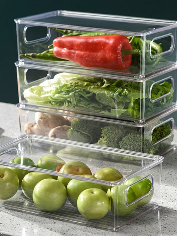 Kitchen Vegetable Fruit Storage Box Dust Proof Refrigerator Organizer ...