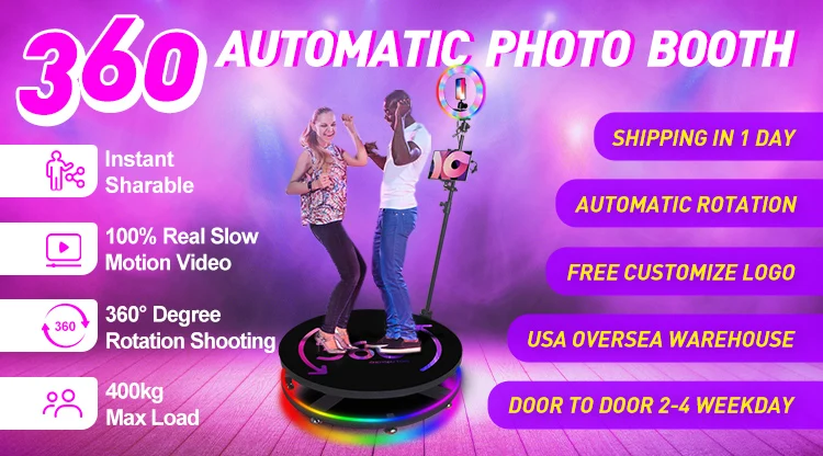 360 Photo Booth Led Lights Selfie Magic 360 Rotating Photo Booth ...