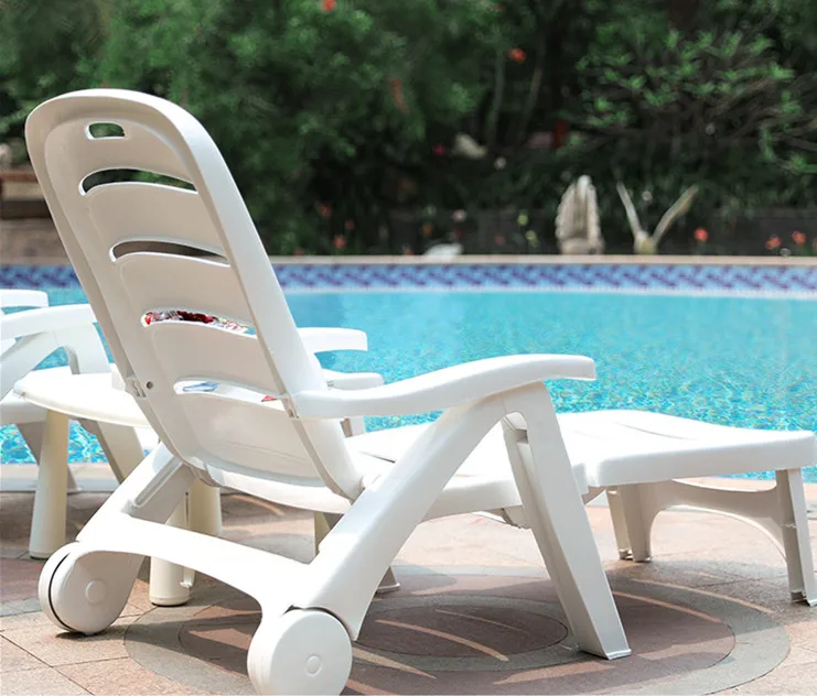 Portable White Plastic Folding Beach Chair for Outdoor Use - Ideal for ...