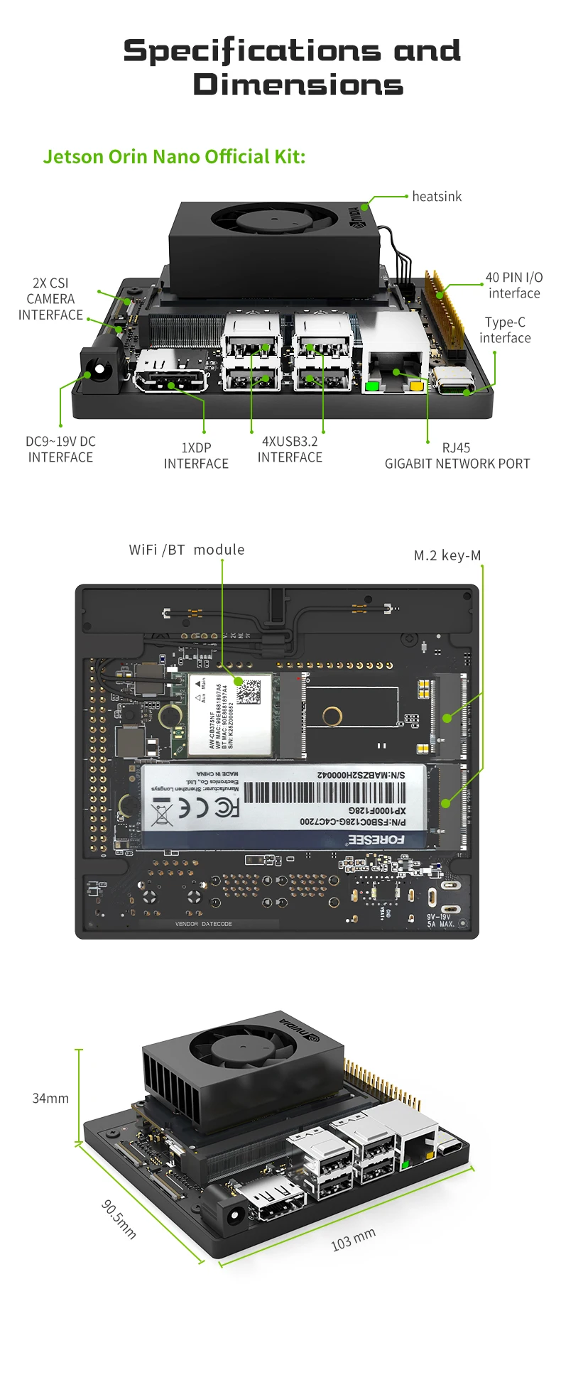 NVIDIA Jetson Orin Nano Official Developer Kit 8GB 40 TOPS Development ...