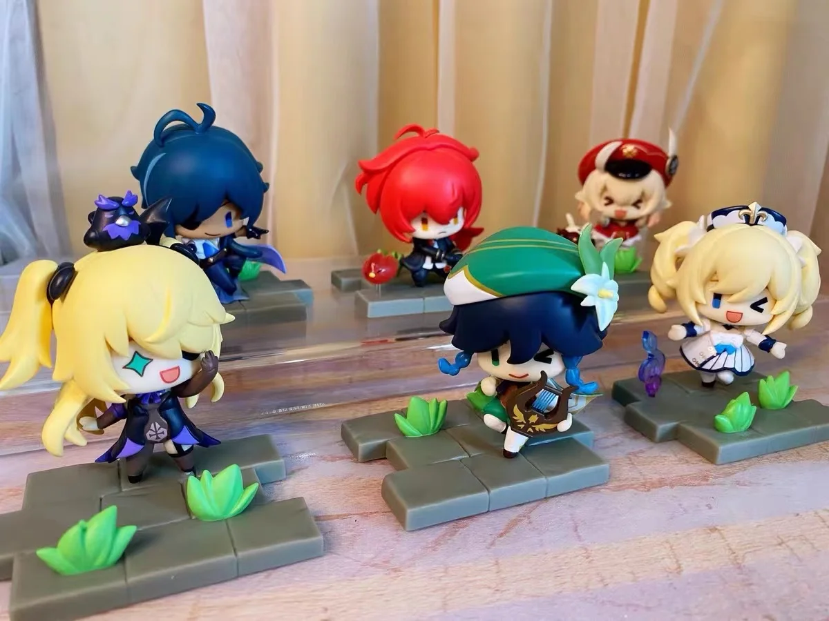 7pcs/set Genshin Impact Anime Figure Battlefield Heroes Theme Series ...