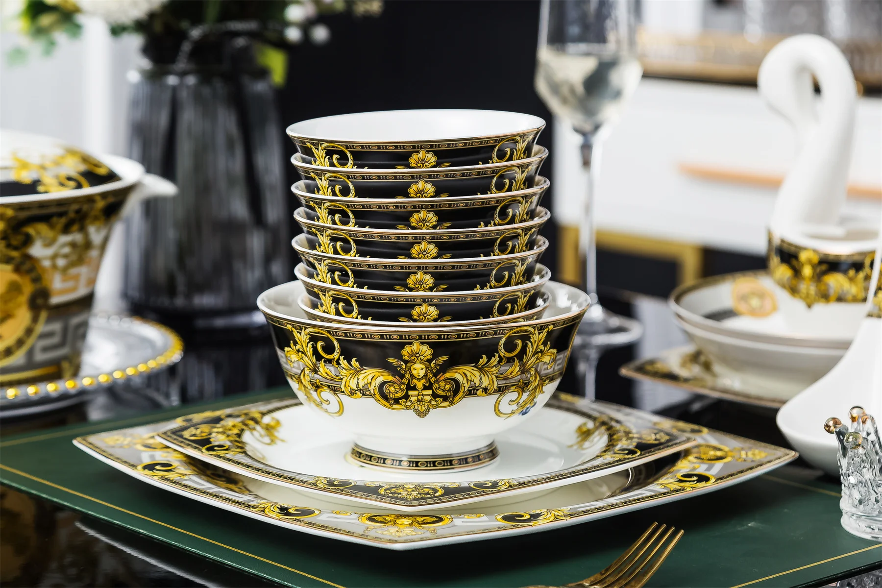 Wholesale Price Custom Luxury Tableware Bowl Ceramic Tableware Plates ...