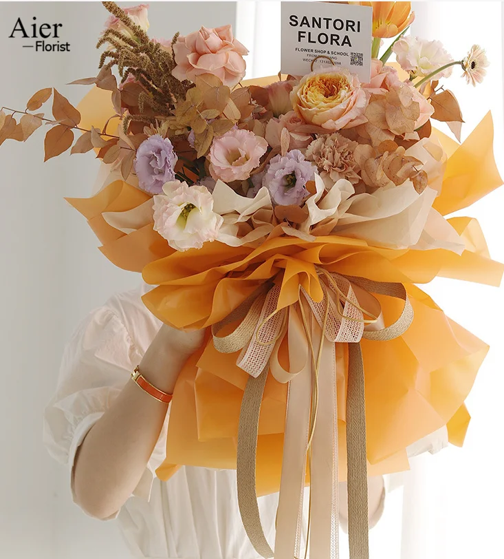 Aierflorist Solid Color Flower Paper Wrapping Floral Bouquet Waterproof ...