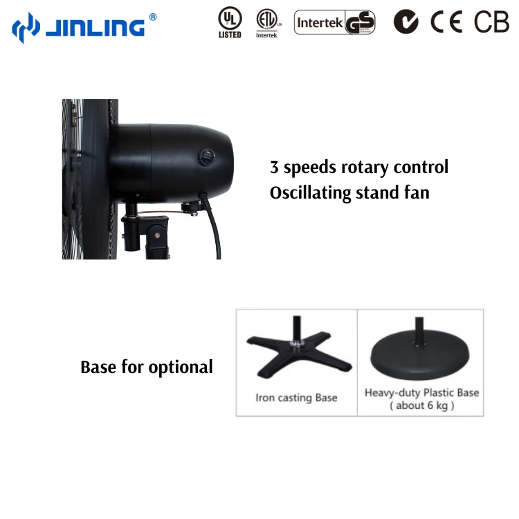 25 in 3-Speed Industrial Oscillating Wall Mount Fan