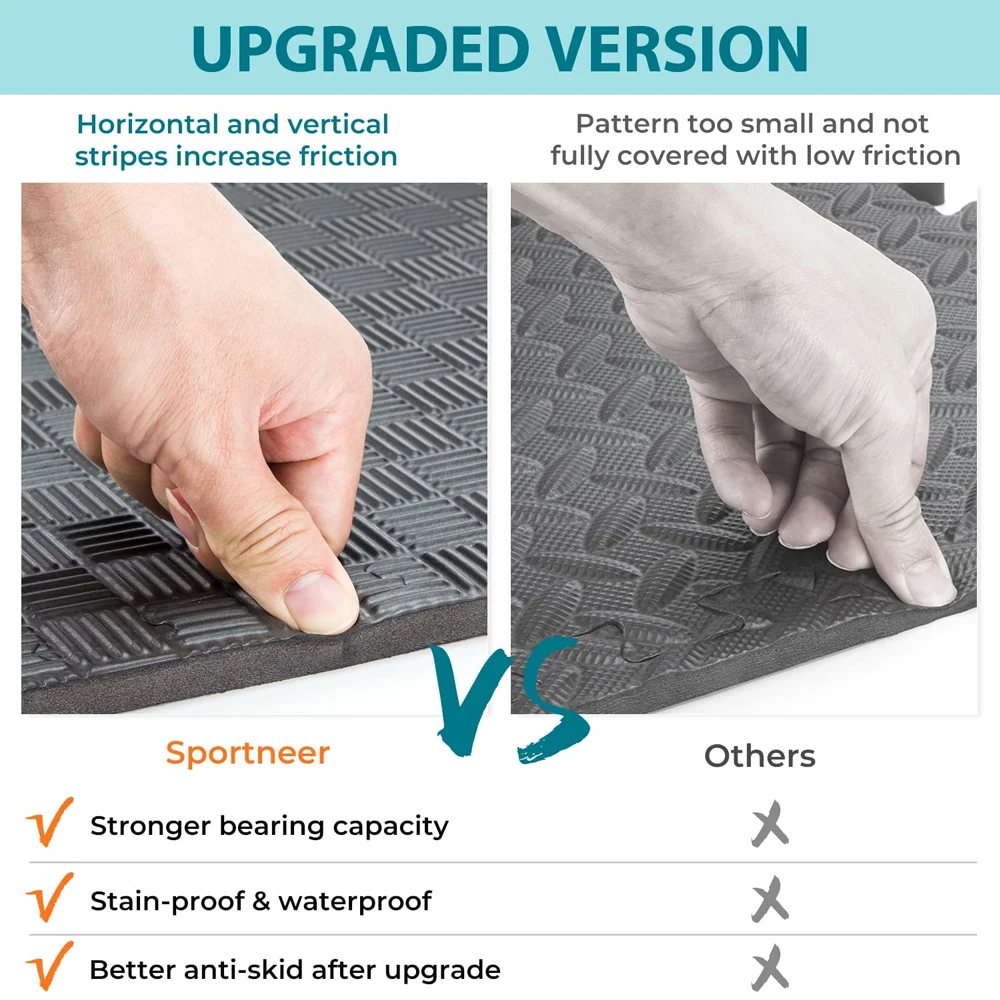 Home Gym Heavy Workout Equipment Waterproof Flooring 1/2" Thick Puzzle ...