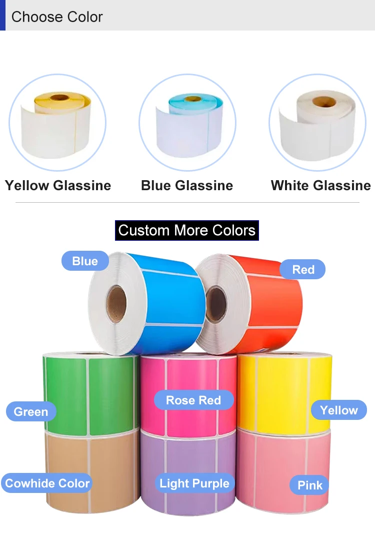 Waterproof Thermal Adhesive Shipping Labels 4''*4'' 58*40 75*120mm ...