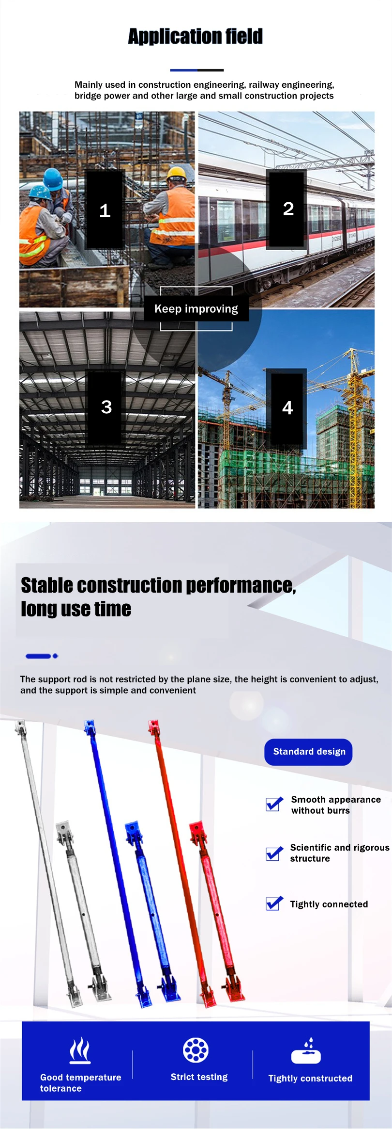 Factory Push Pull Metal Props Scaffolding Shoring Adjustable Steel Prop ...
