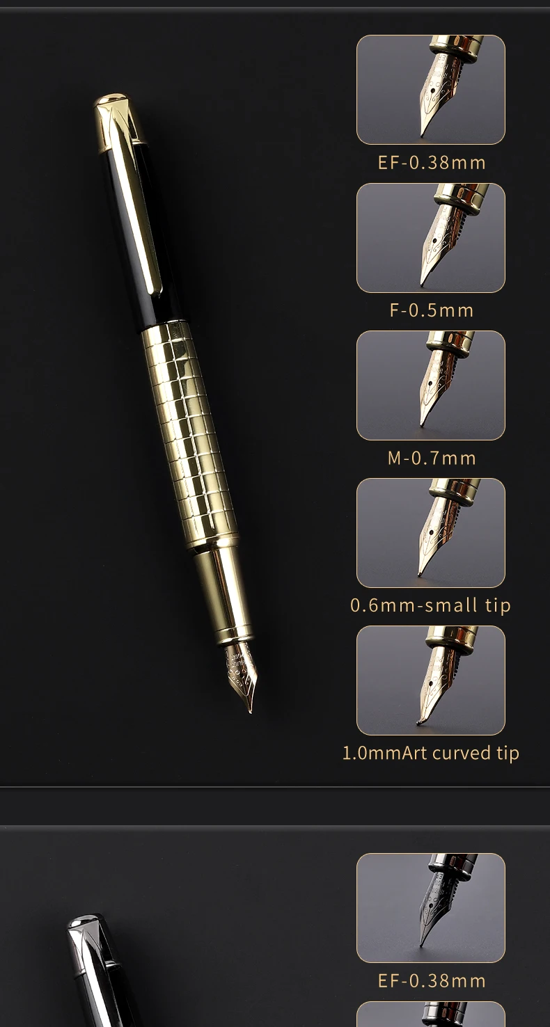 Business Gift Set With Ink Bottle 4 Colors Luxury Metal Fountain Pen ...