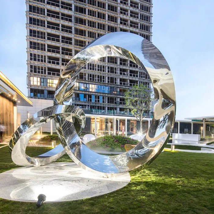 Stainless Steel Geometry Statue - Custom Life Size Sculpture