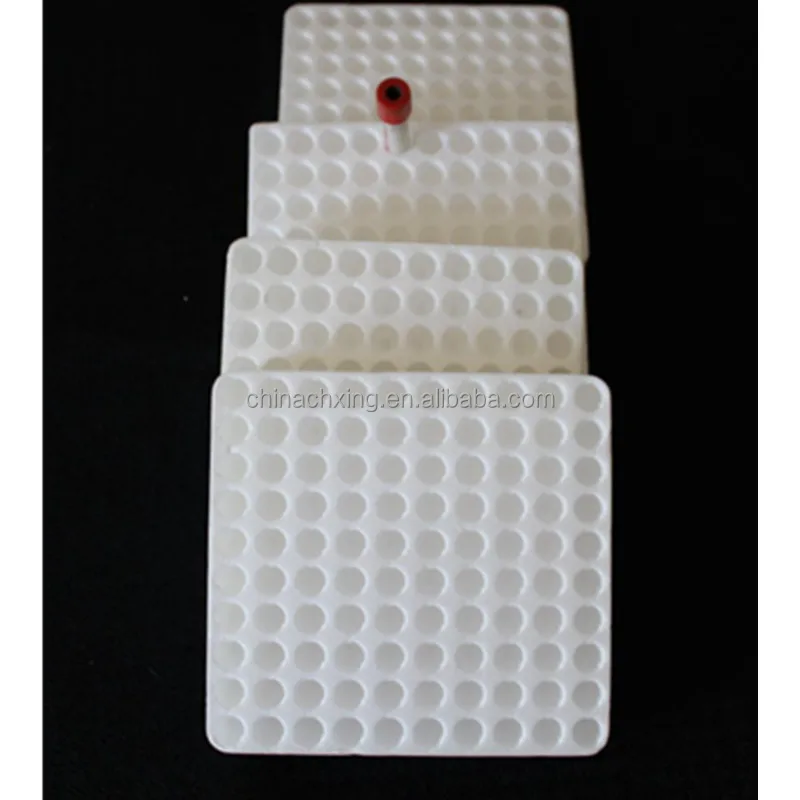 100 Cells Styrofoam Blood Tube Tray Package - HEB Origin