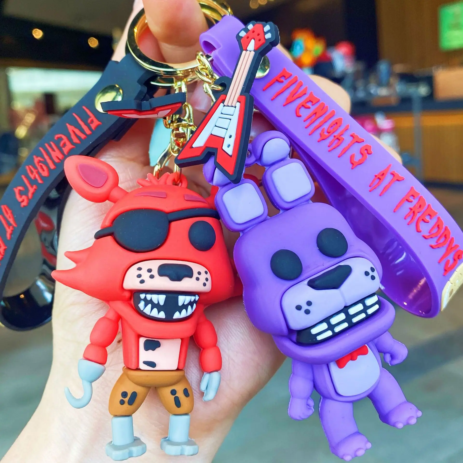 Wholesale 3d Anime Midnight Bear Freddy Keychains Cartoon Soft Rubber ...