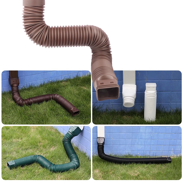 3 Inch Rain Pipe Gutter Guard Flexible Downspout Extension Extensions ...