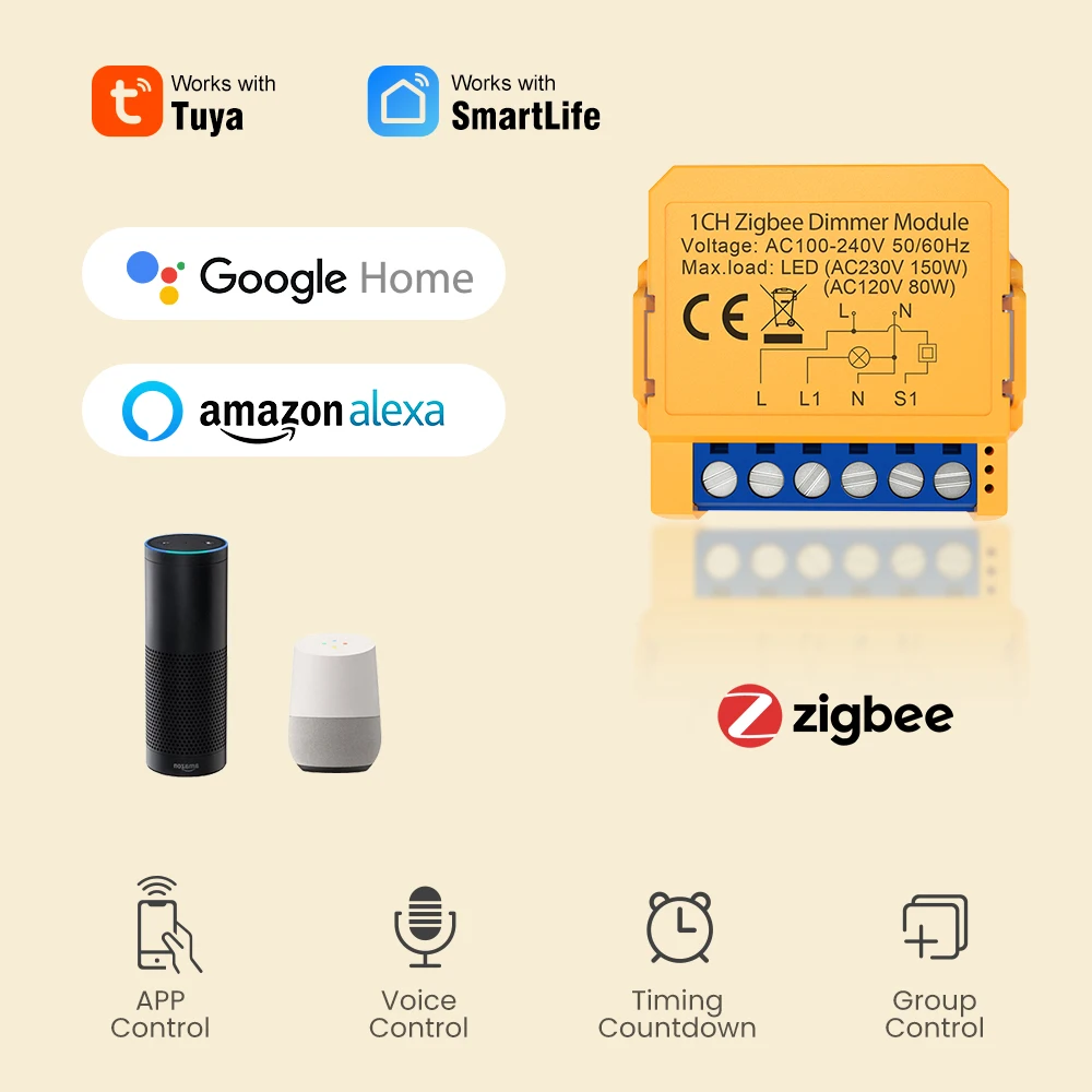 AVATTO Mini Size DIY Switch Dimmer for Smart Home Control