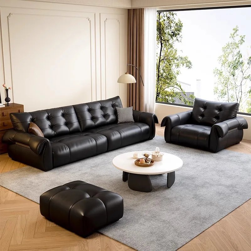 Italian Light Luxury Cowhide Combination Sofa Modern Simple Living Room ...
