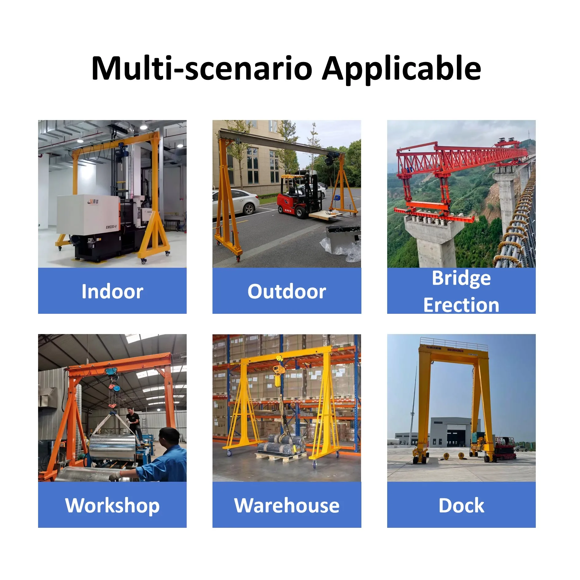 Customized 1 Ton Trackless Gantry Crane Electric Hoist Omni-Directional ...
