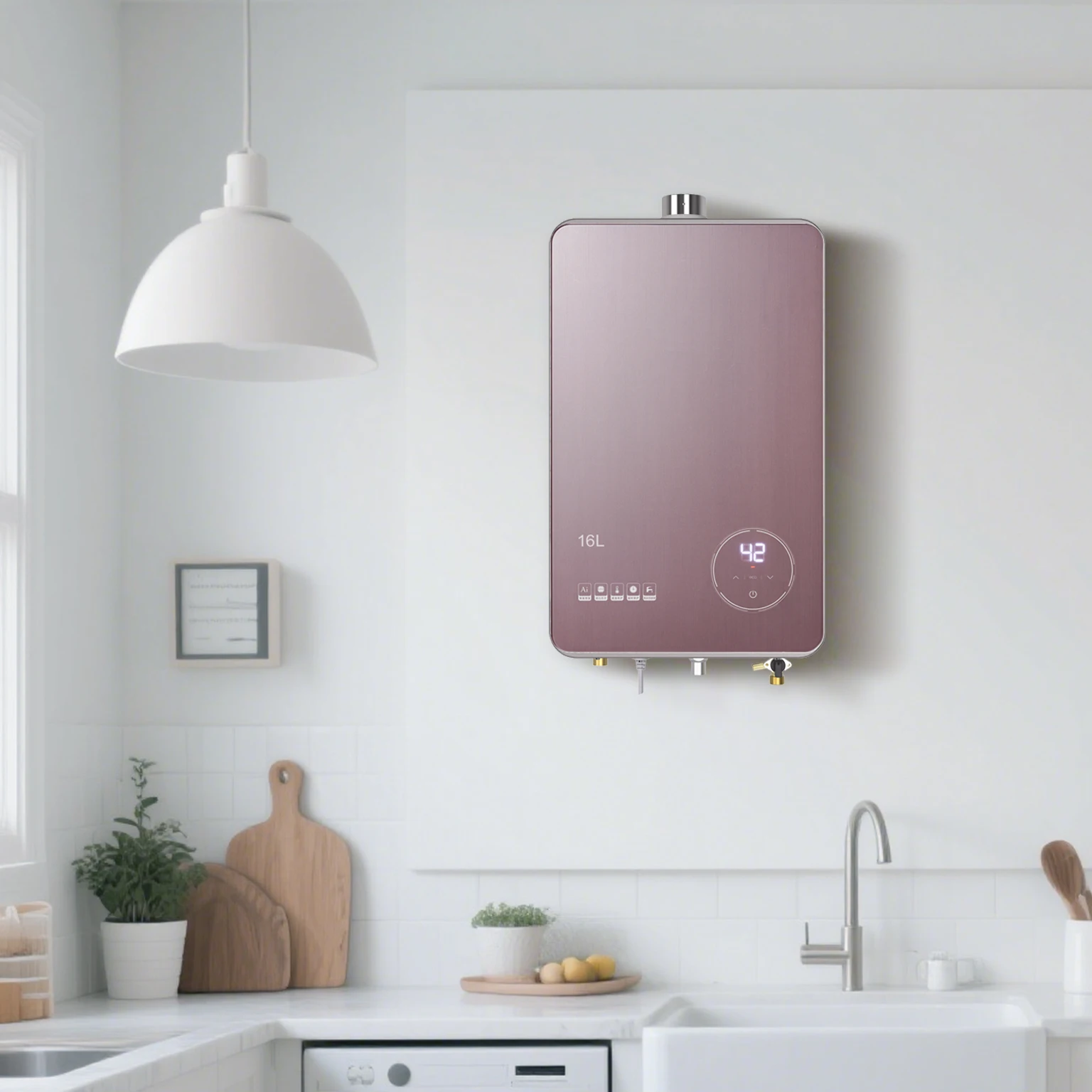 16L Tankless Gas Geyser Instantaneous Hot Water Heater Copper Heat ...