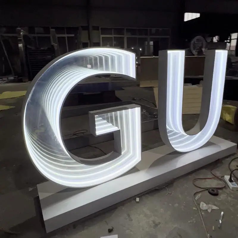 Customized Multi Layer Infinity Neon Mirror Acrylic Abyss Mirror Mini ...