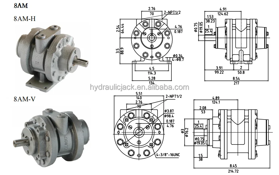 High Power Rotary Vane Air Motor - 14.4nm Torque, 2500rpm
