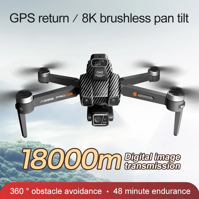 AE86 PRO MAX AE86 Plus Drone 4K HD Dual Camera FPV 3-Axis Anti-Shake ...