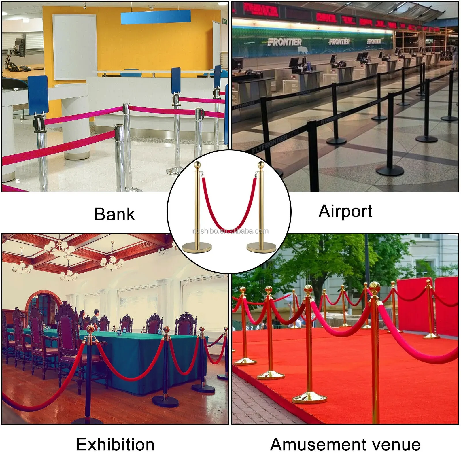 Rope Barrier Red Stanchion - Crowd Control Solutions