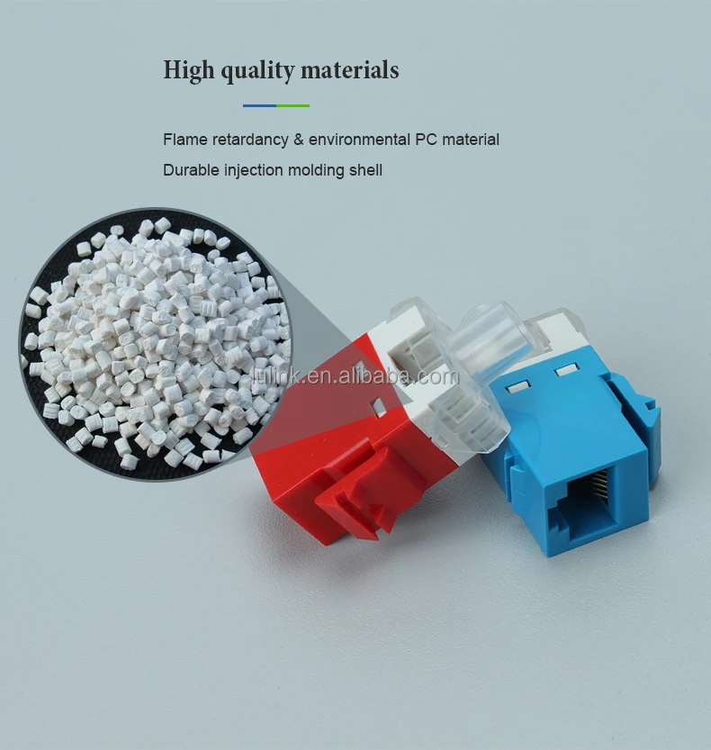 Rj45 Connector Blue Color Utp Cat6 Keystone For 22-26awg Cable - Buy ...