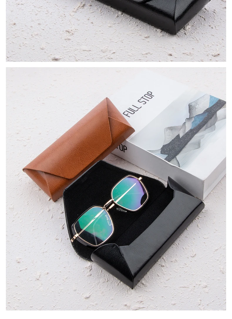 Handmade Suede Luxury Magnet Closed Spectacle Case Clamshell Rectangle ...
