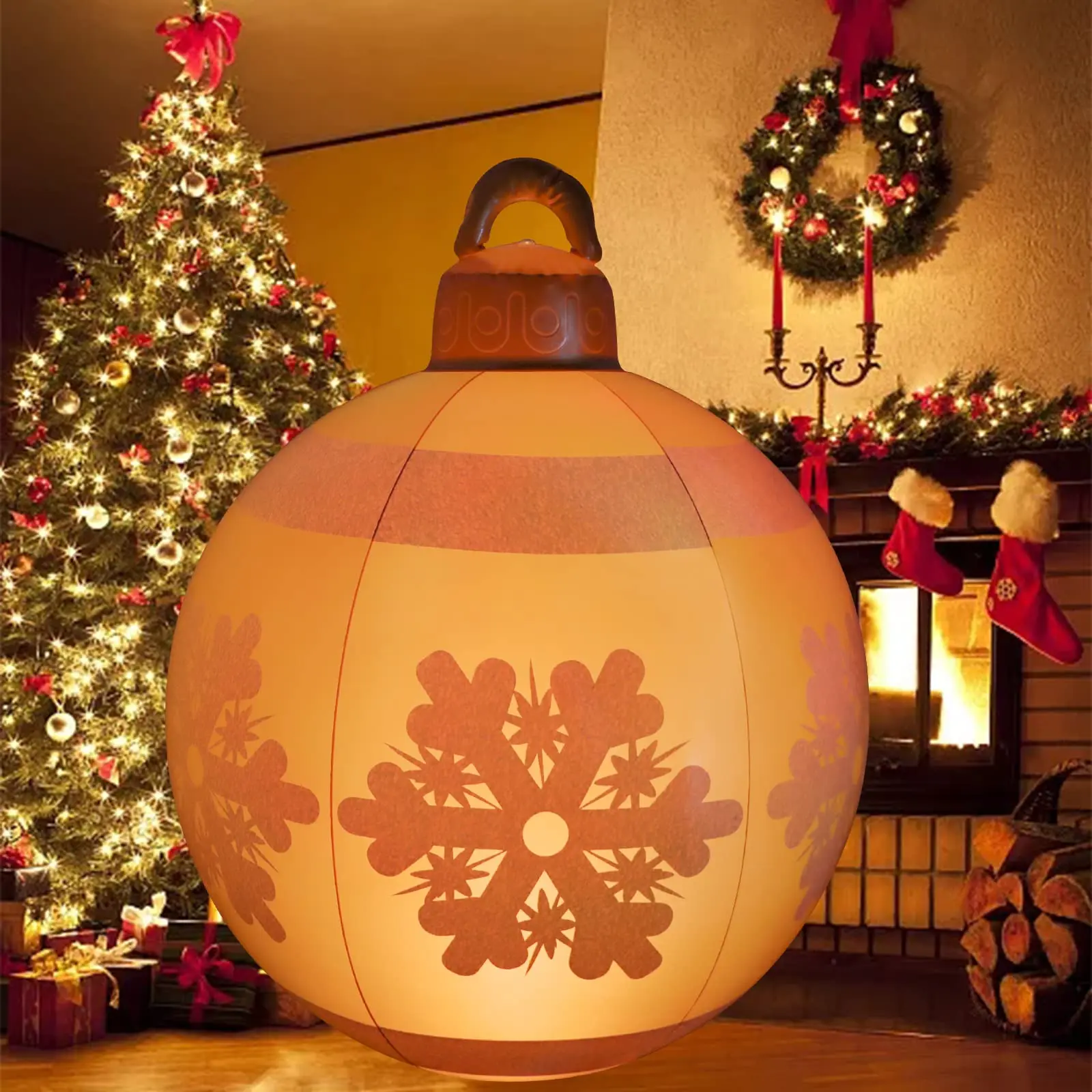 24 Inches Large Outdoor Christmas Pvc Inflatable Decorated Balls With ...