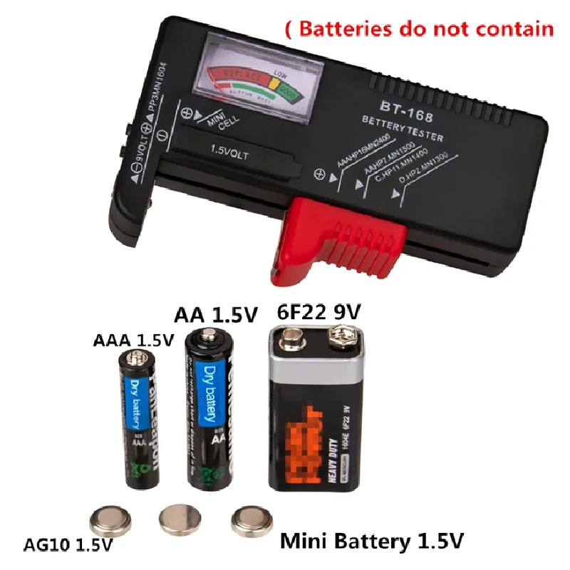 Universal Battery Checker - Test AAA, AA, C, D, 9V